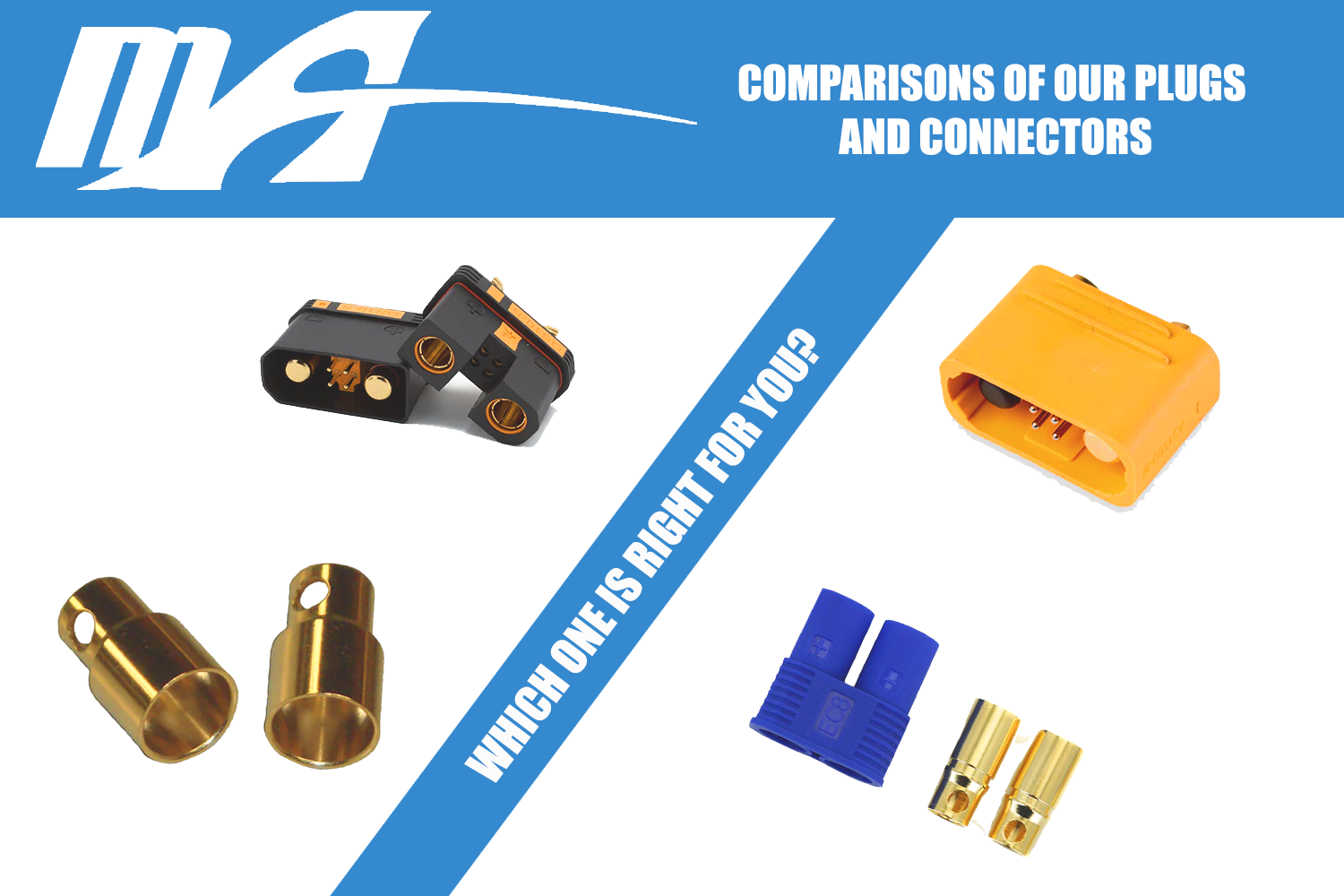 Comparing Our Different Plugs and Connectors – MaxAmps Lithium Batteries