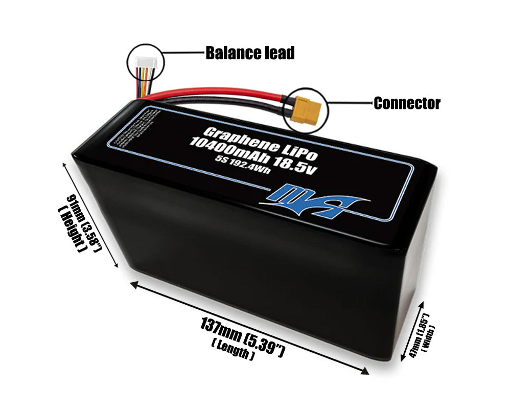Graphene LiPo 10400mAh 5S2P 18.5v Battery Pack – MaxAmps Lithium Batteries