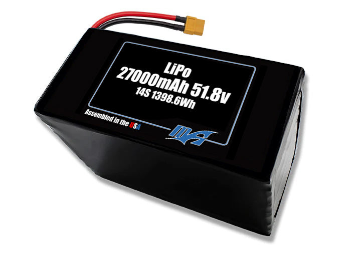 LiPo 27000mAh 14S 51.8v NMC Battery Pack – MaxAmps Lithium Batteries