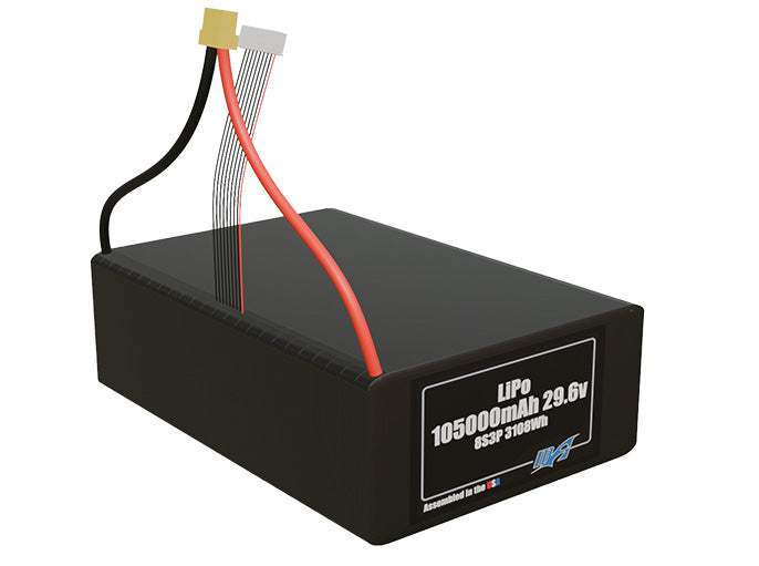 LiPo 105000mAh 8S3P 29.6v Battery Pack – MaxAmps Lithium Batteries