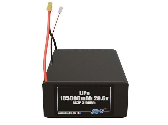 LiPo 105000mAh 8S3P 29.6v Battery Pack – MaxAmps Lithium Batteries