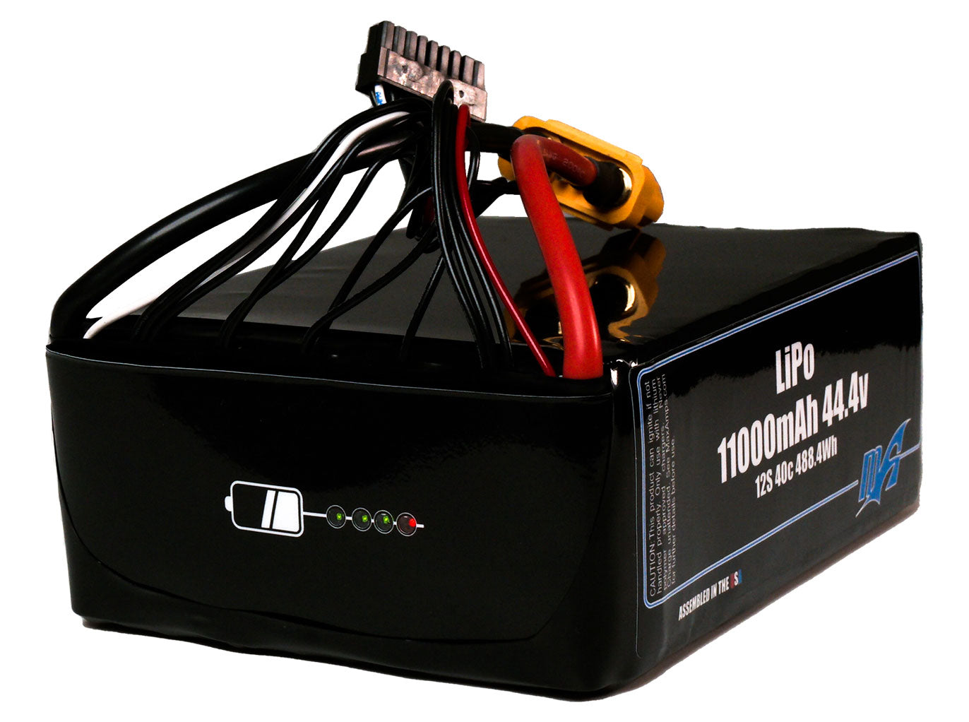 LiPo 11000mAh 12S 44.4v Smart Battery Pack With AS150U Female – MaxAmps ...